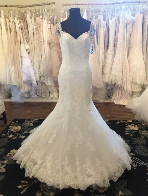 Size 8: Justin Alexander Fit and Flare Gown In Soft White - Formality ...