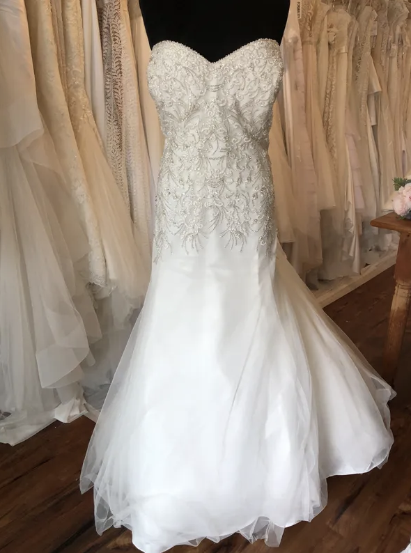 SZ 30 Strapless Beaded Bodice Gown - Formality Bridal